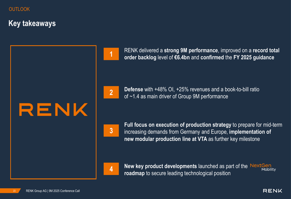 RENK Group 9M 2025 : L’activité défense stimule une hausse de 45% des ...