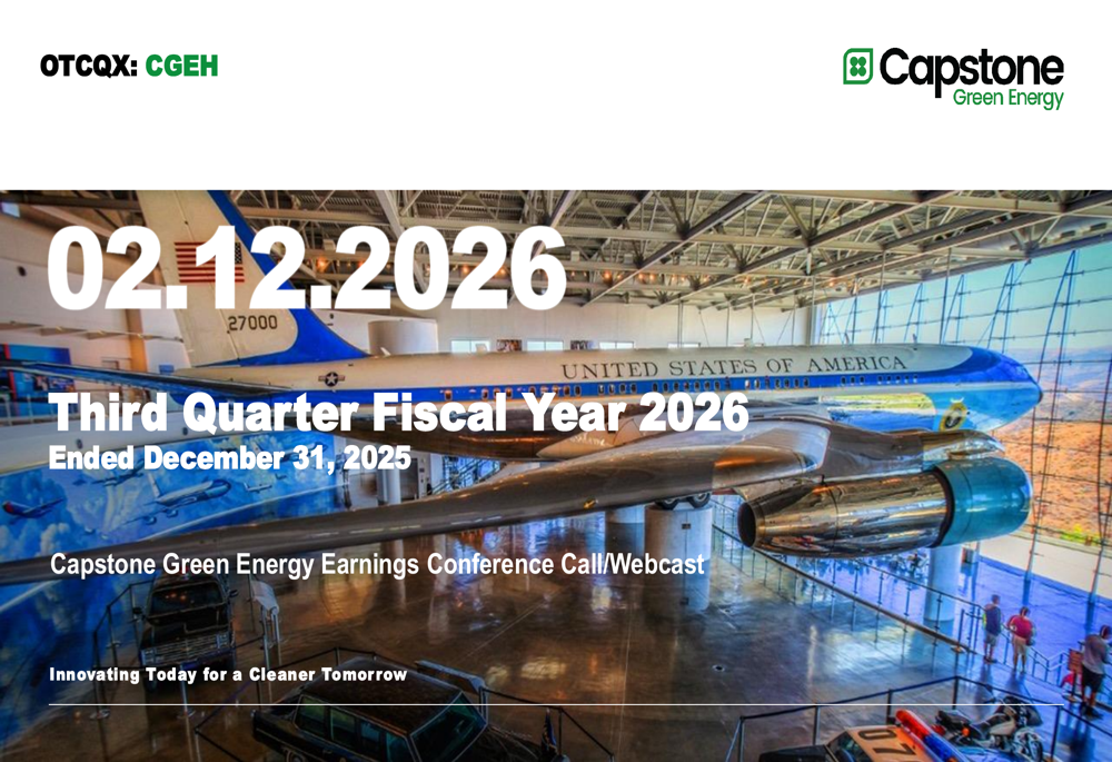 Capstone Green Energy Holdings Inc Stock Price Today | OTC: CGEH Live ...