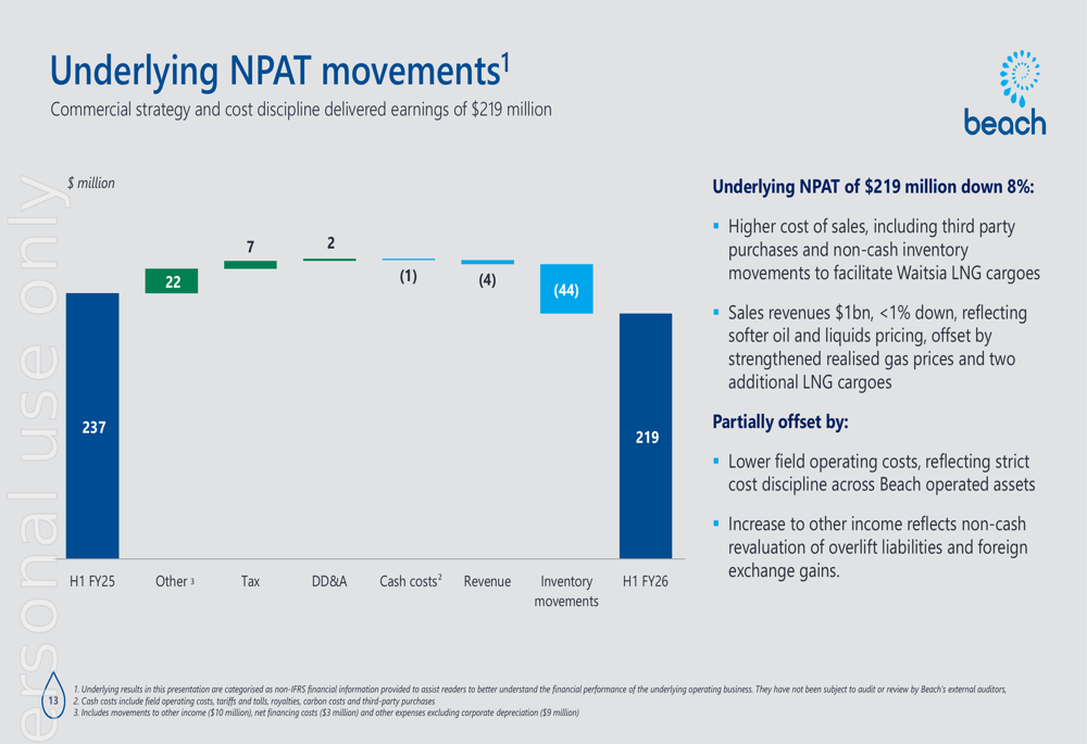 Beach Energy H1 FY26 slides: Gas price gains offset production decline ...