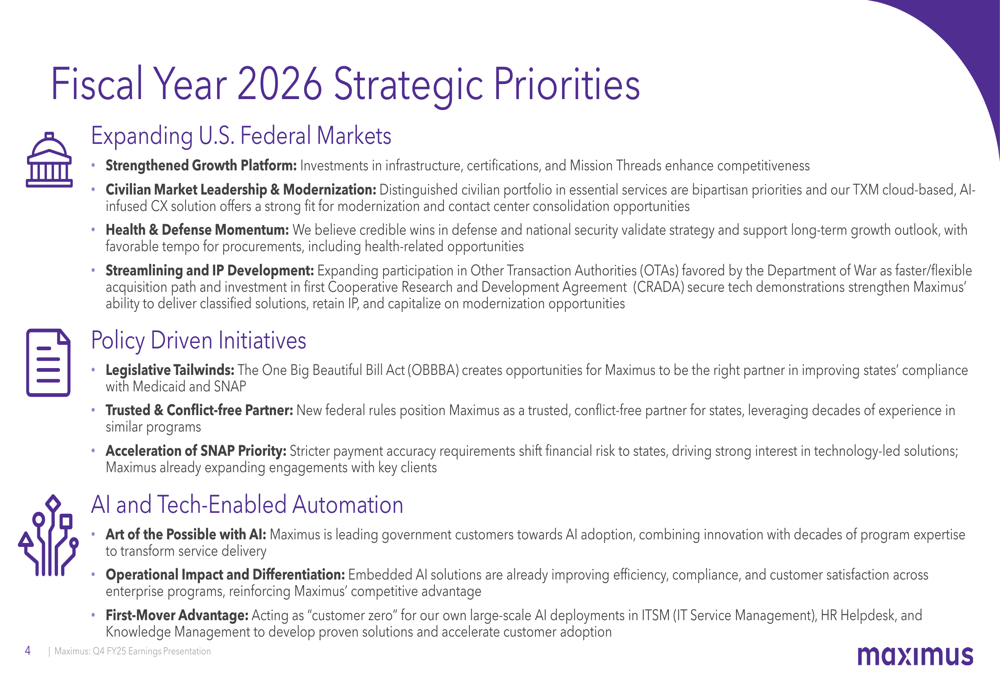Maximus FY 2025 slides: Federal services drive growth amid strategic ...