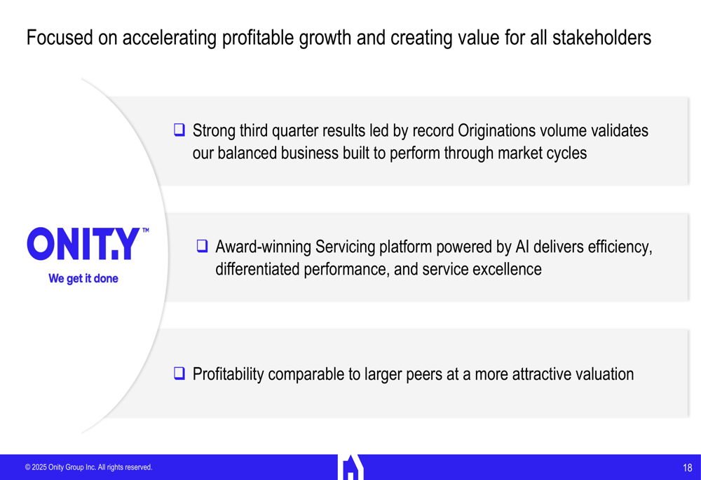 Onity Q3 2025 presentation: Record originations volume drives raised ...