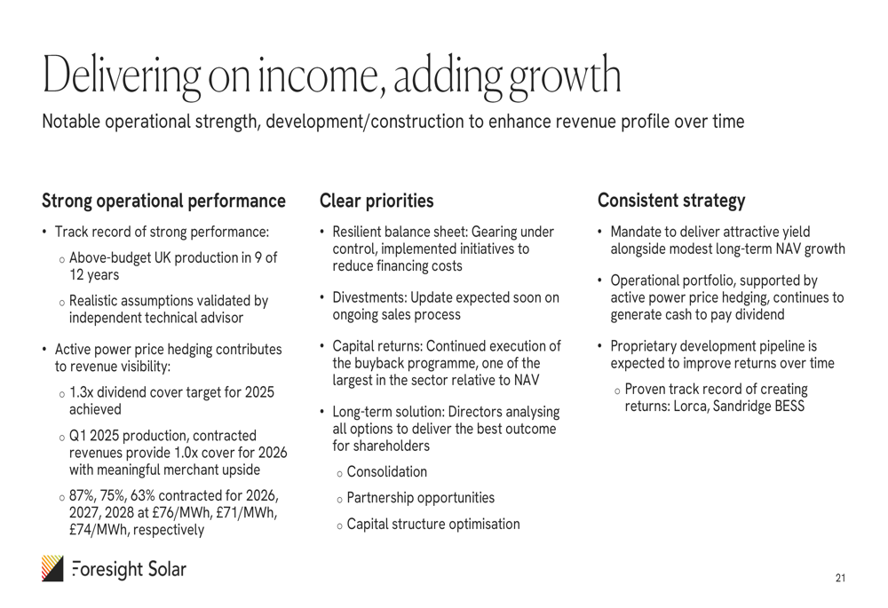 Foresight Solar FY 2025 slides: operations excel despite 11% NAV drop ...