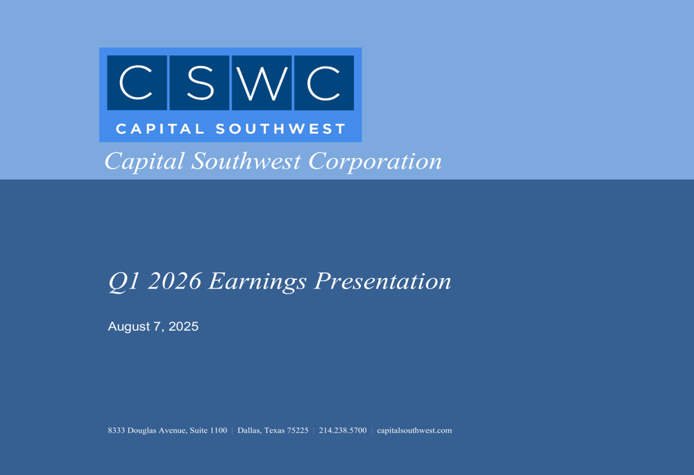 Capital Southwest Stock Price Today | NASDAQ: CSWC Live - Investing.com