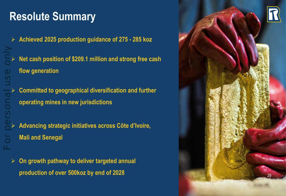 Resolute Mining T4 2025 : Une solide position de trésorerie alimente les ambitions de croissance ...