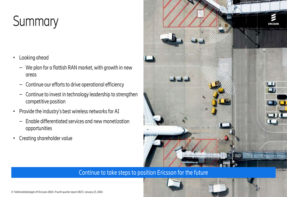 Ericsson Q4 2025 presentation slides: 6% organic growth amid flattish ...