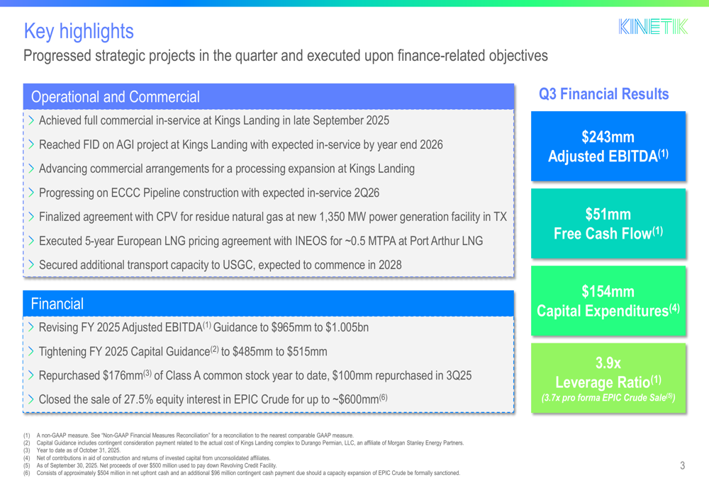 Kinetik Q3 2025 slides: guidance cut amid commodity headwinds ...