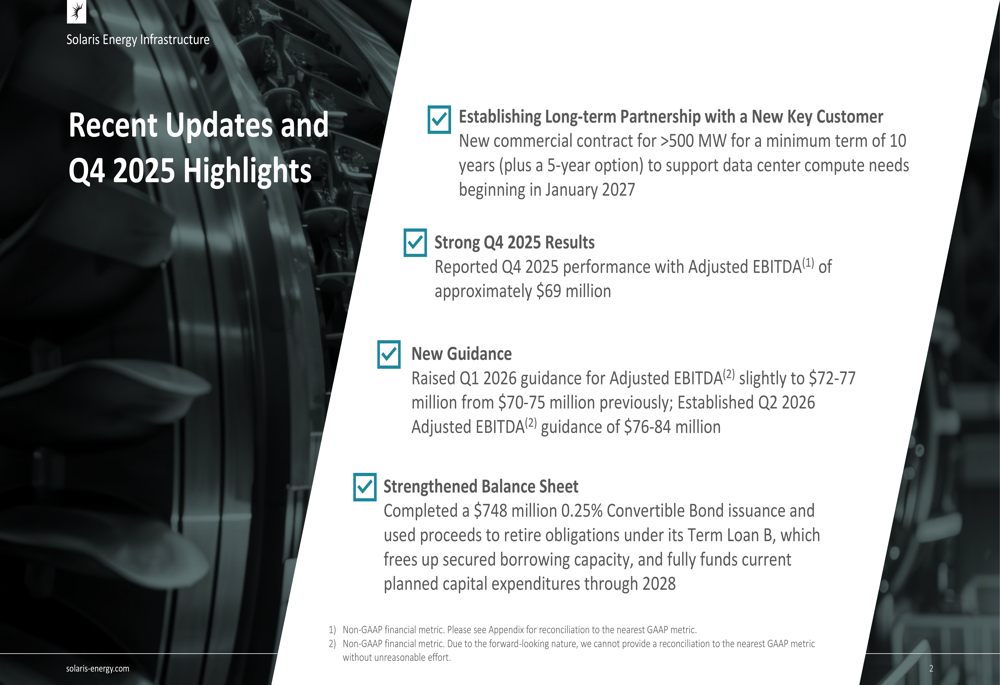 Solaris Q4 2025 slides: 500+ MW AI contract anchors growth plan By ...
