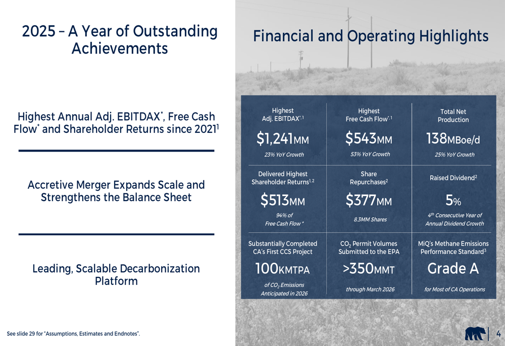 California Resources Q4 2025 slides: record cash flow, carbon push By ...