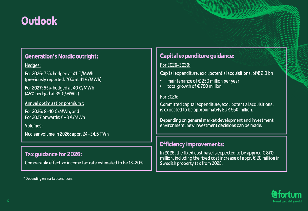 Fortum FY 2025 presentation slides: profits decline despite strong ...