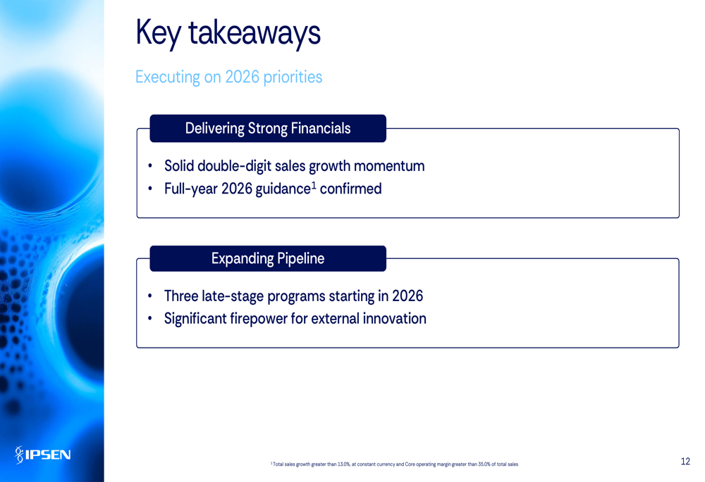 Ipsen Q1 2026 slides: rare disease portfolio drives 22.6% sales growth ...