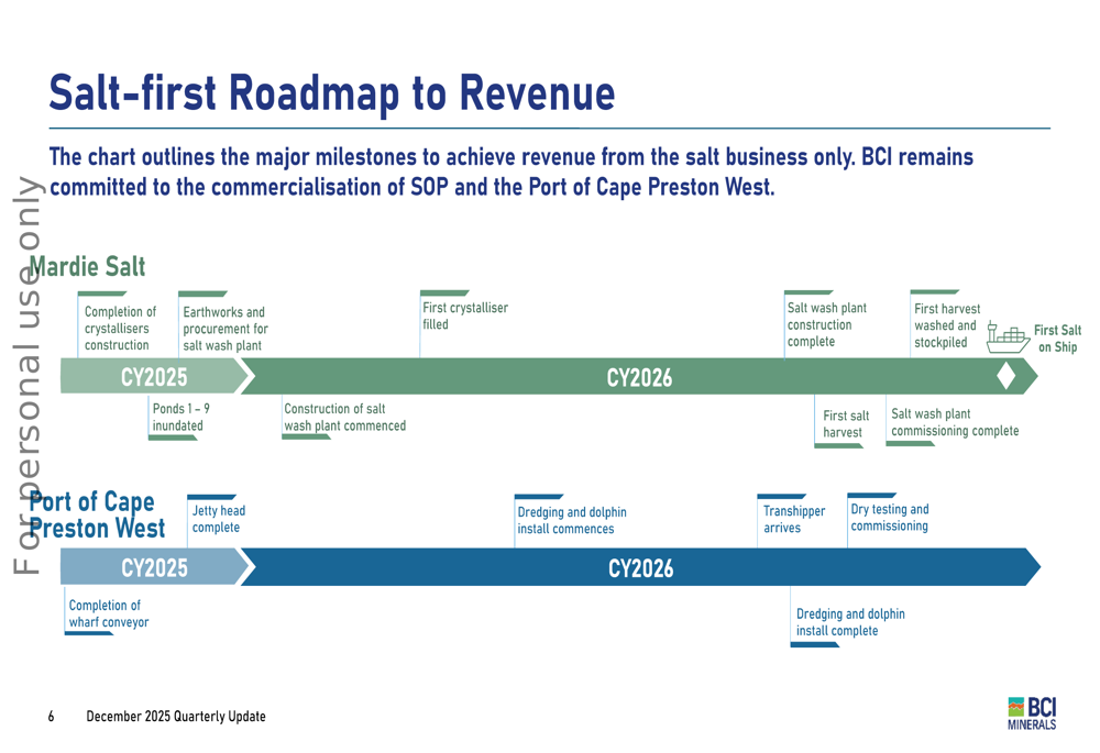 BCI Minerals Q4 2025 slides: Mardie Salt Project 77% complete, on track ...