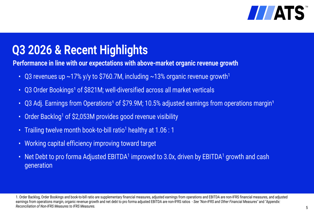 ATS Corporation Q3 2026 presentation: Revenue surges 17% with strong ...